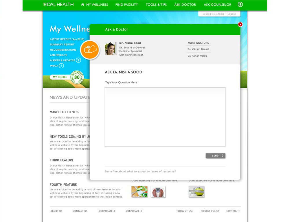 Visual Design – Vidal Health-Web App | Empathic Design