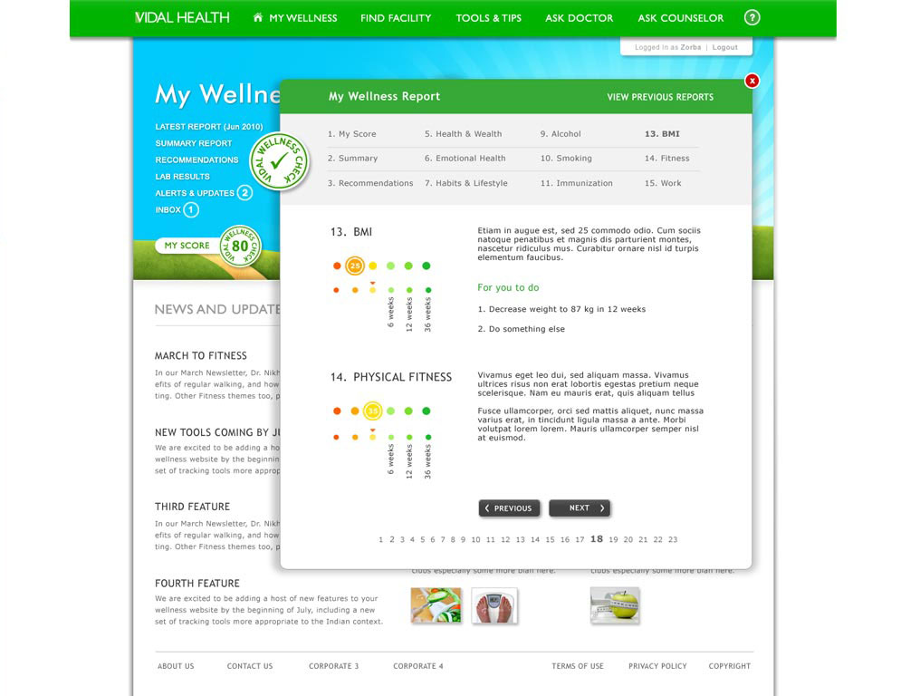 Visual Design – Vidal Health-Web App | Empathic Design