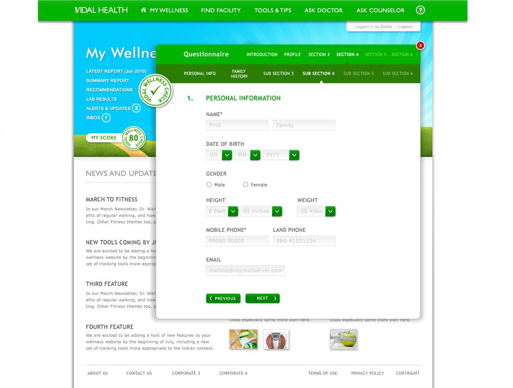 Visual Design – Vidal Health-Web App | Empathic Design